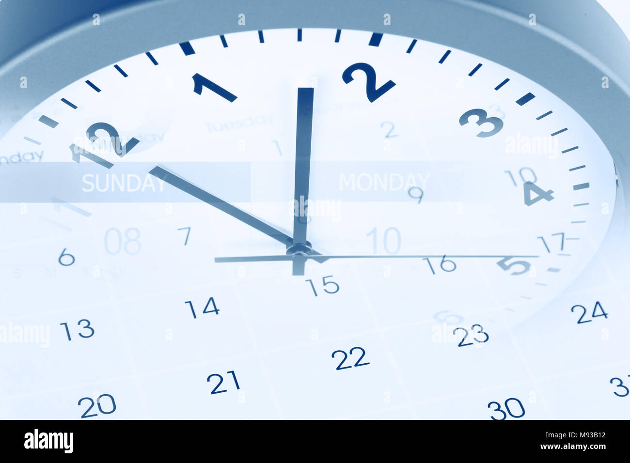 Clock face and calendar composite Stock Photo - Alamy
