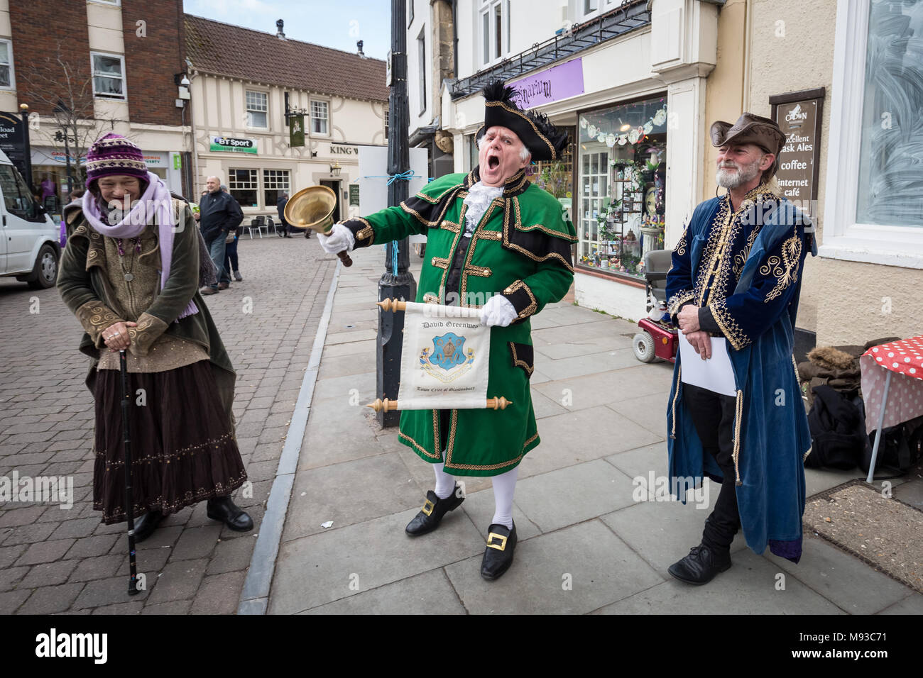 The Town Crier of Glastonbury (David Greenway) announces this year’s ...