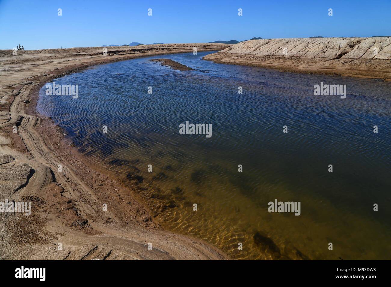 Estero and channels of aquatic shrimp farms, in the vicinity of the ...