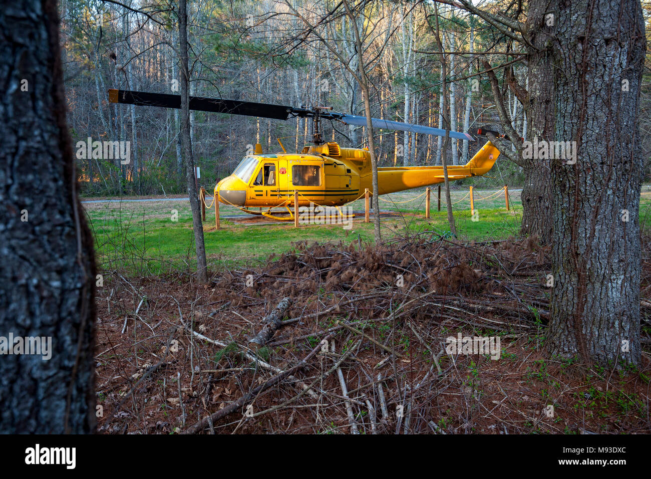Yellow Forest Service Helicopter at Holmes Educational State Forest ...
