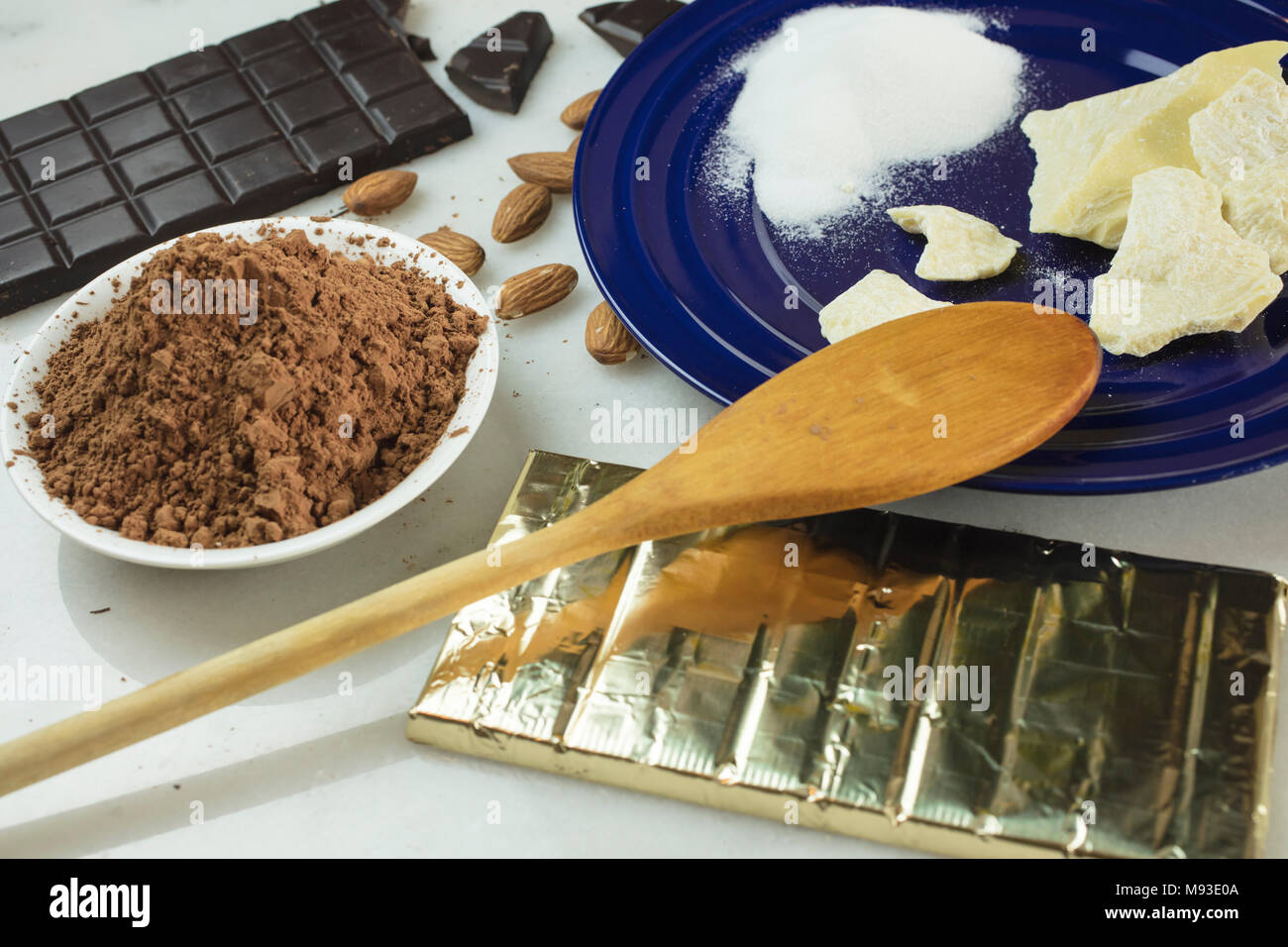 Preparation of dark chocolate bars made from scratch using cacao butter ...