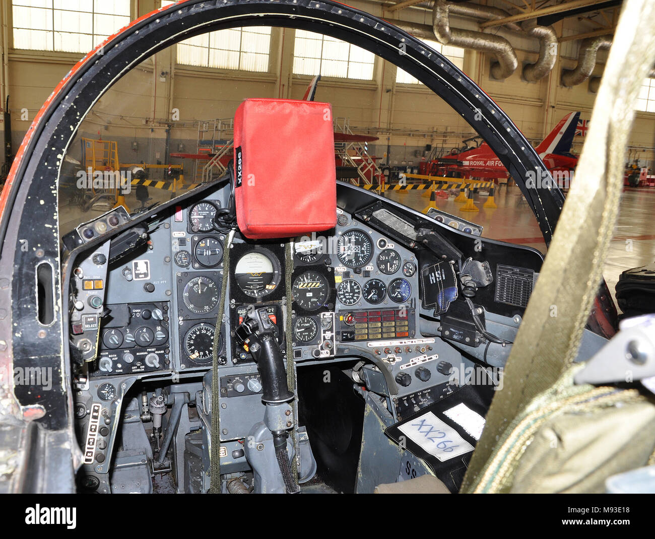 Royal Air Force Red Arrows BAe Hawk T1 jet plane cockpit at RAF ...