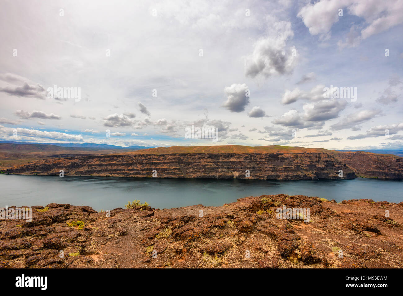 Columbia River Gorge landscape under cloudy skies near Tri-Cities in ...