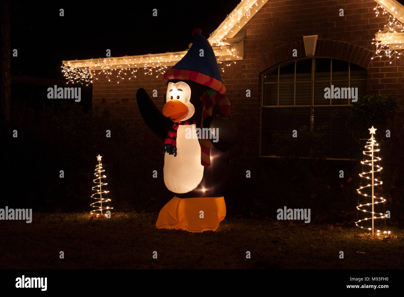 Christmas Lights in Spring, Texas Stock Photo - Alamy