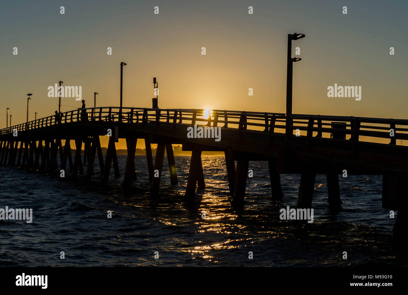Sunset view from under the John Ringling causeway bridge in Sarasota ...