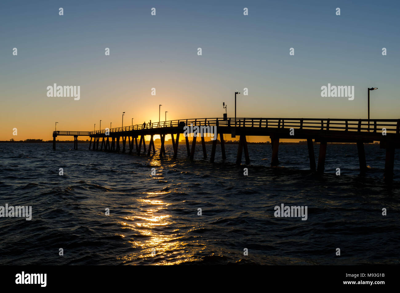 Sunset view from under the John Ringling causeway bridge in Sarasota ...