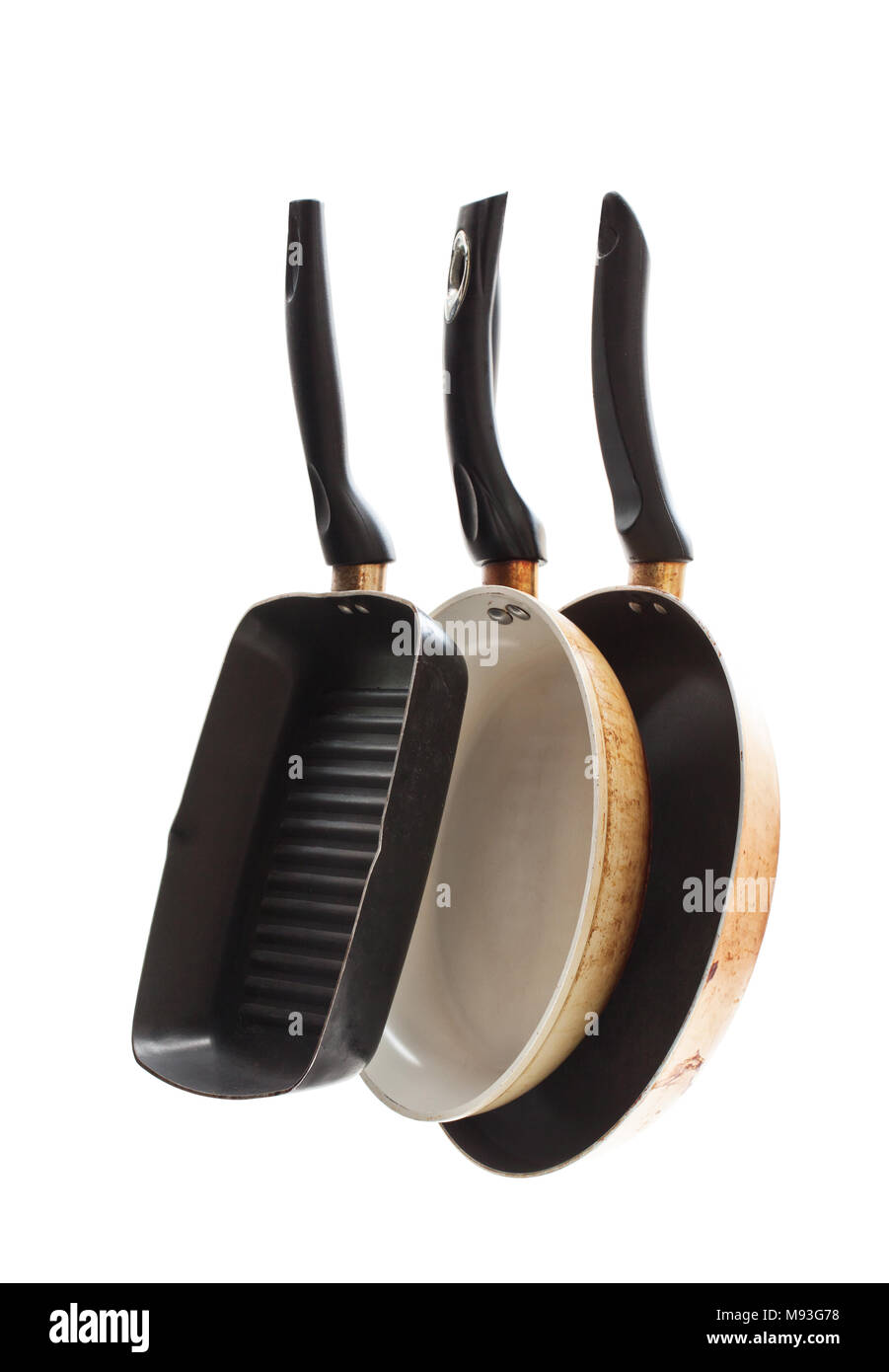 Old frying pans Cut Out Stock Images & Pictures - Alamy