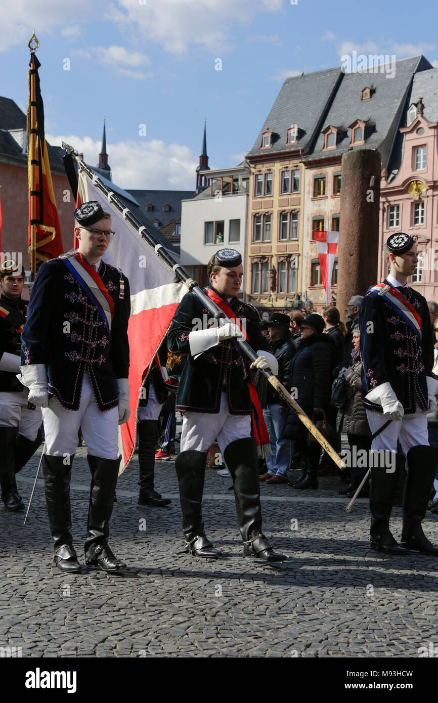 Members of Catholic Studentenverbindungen (student fraternities) walk ...