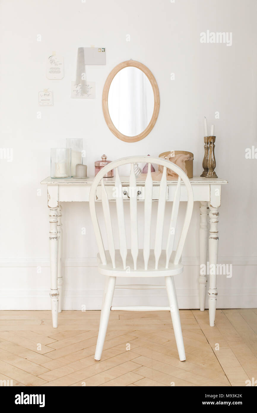 Female dressing table in white color Stock Photo - Alamy