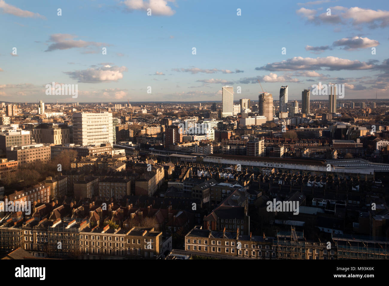 London skyline from ITV Upper Ground building, looking Southeast from ...