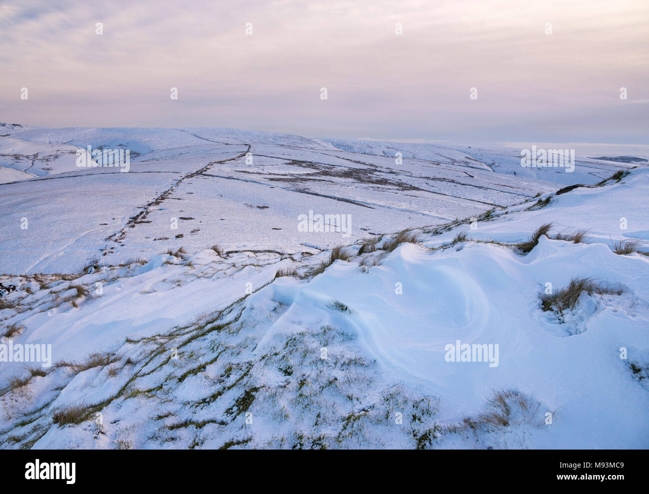 Moorland around Kinder Scout as viewed from South Head in the Peak ...