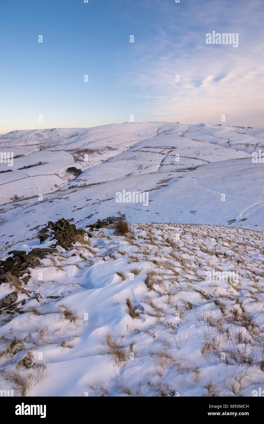Moorland around Kinder Scout as viewed from South Head in the Peak ...