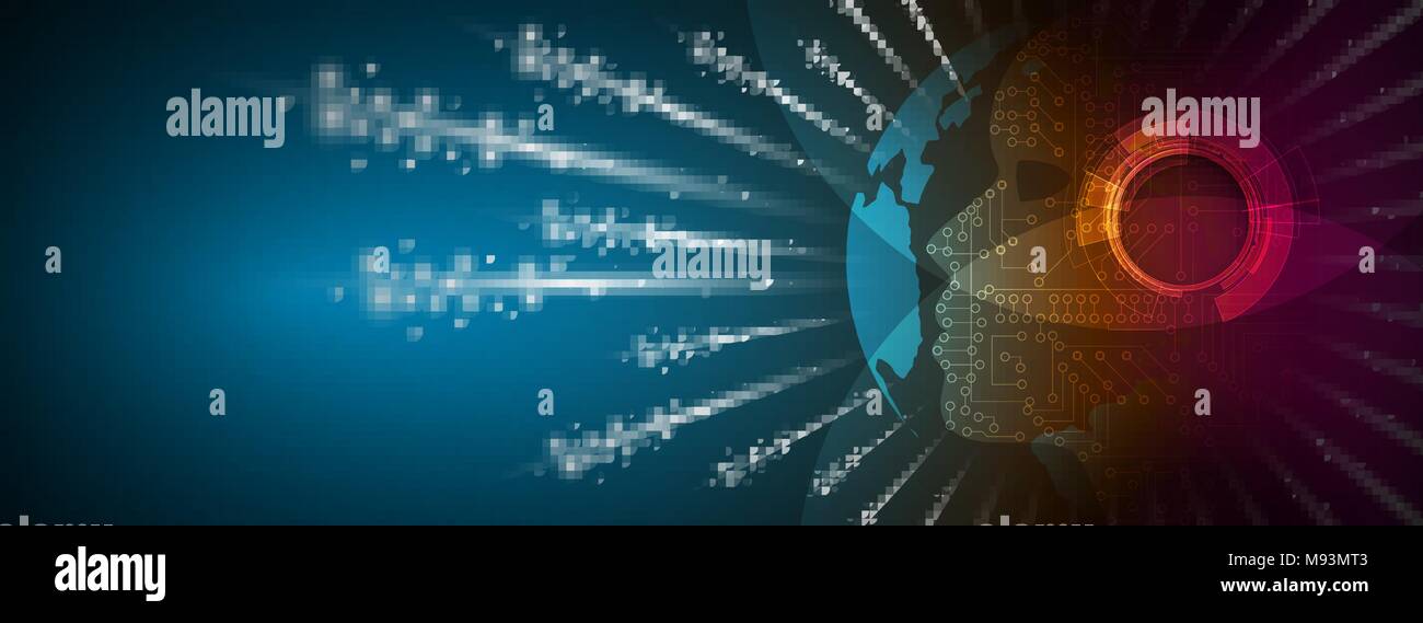 Abstract Artificial intelligence. Technology web background. Virtual ...