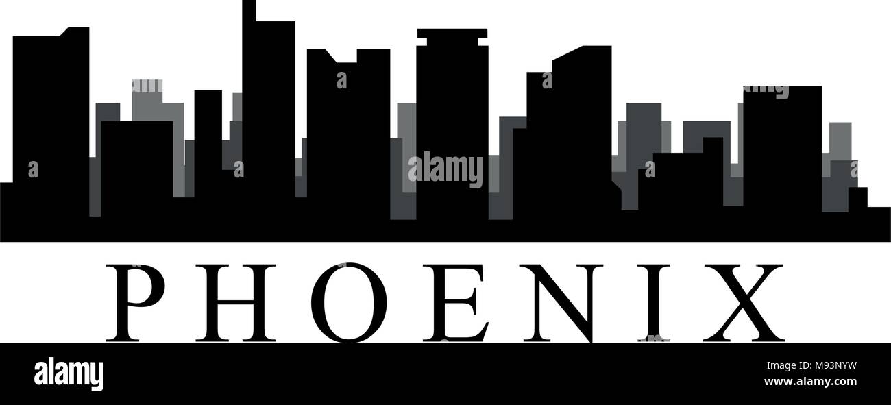 Phoenix arizona skyline vector vectors hi-res stock photography and ...