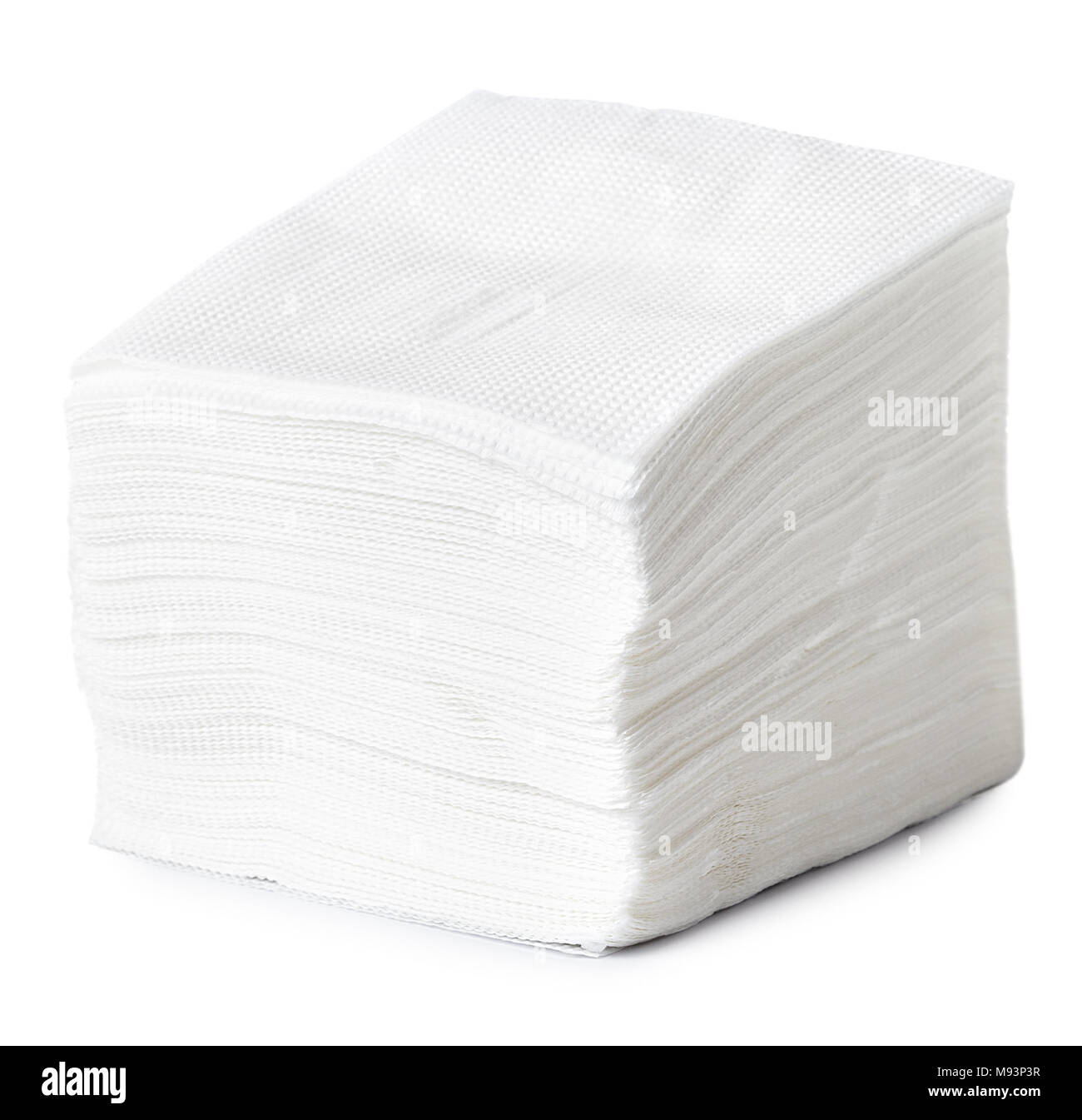 A stack of white napkins isolated on white background Stock Photo - Alamy