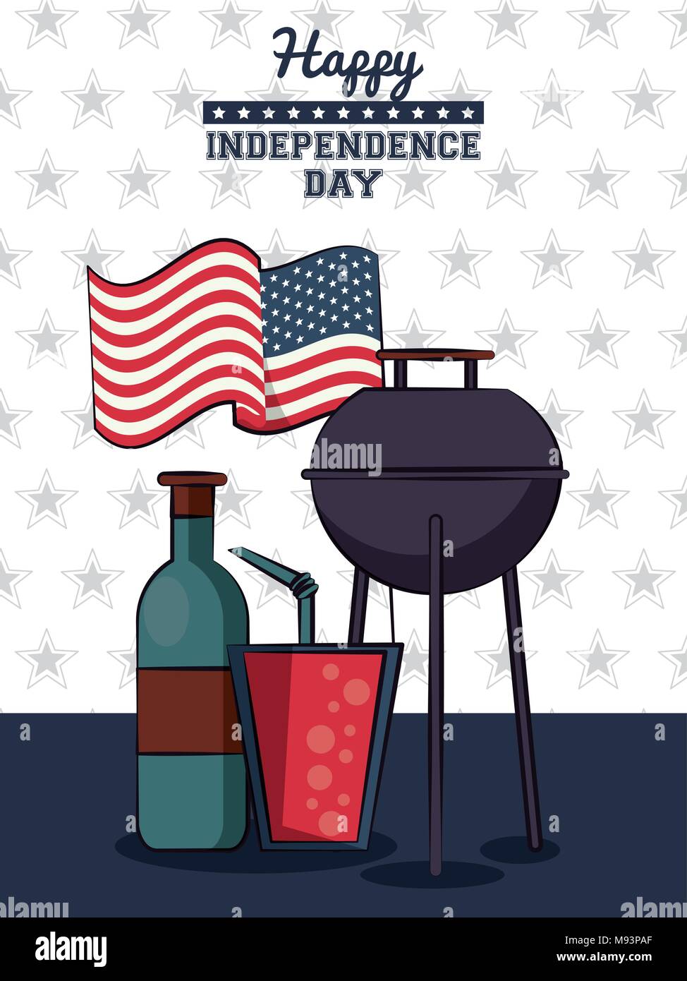 USA independence day card vector illustration graphic design Stock ...