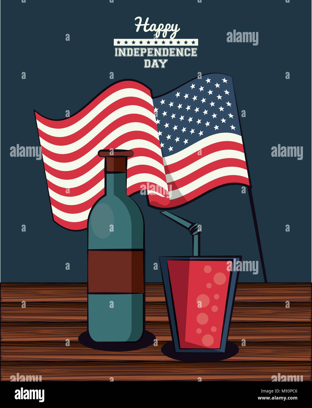 USA independence day card vector illustration graphic design Stock ...