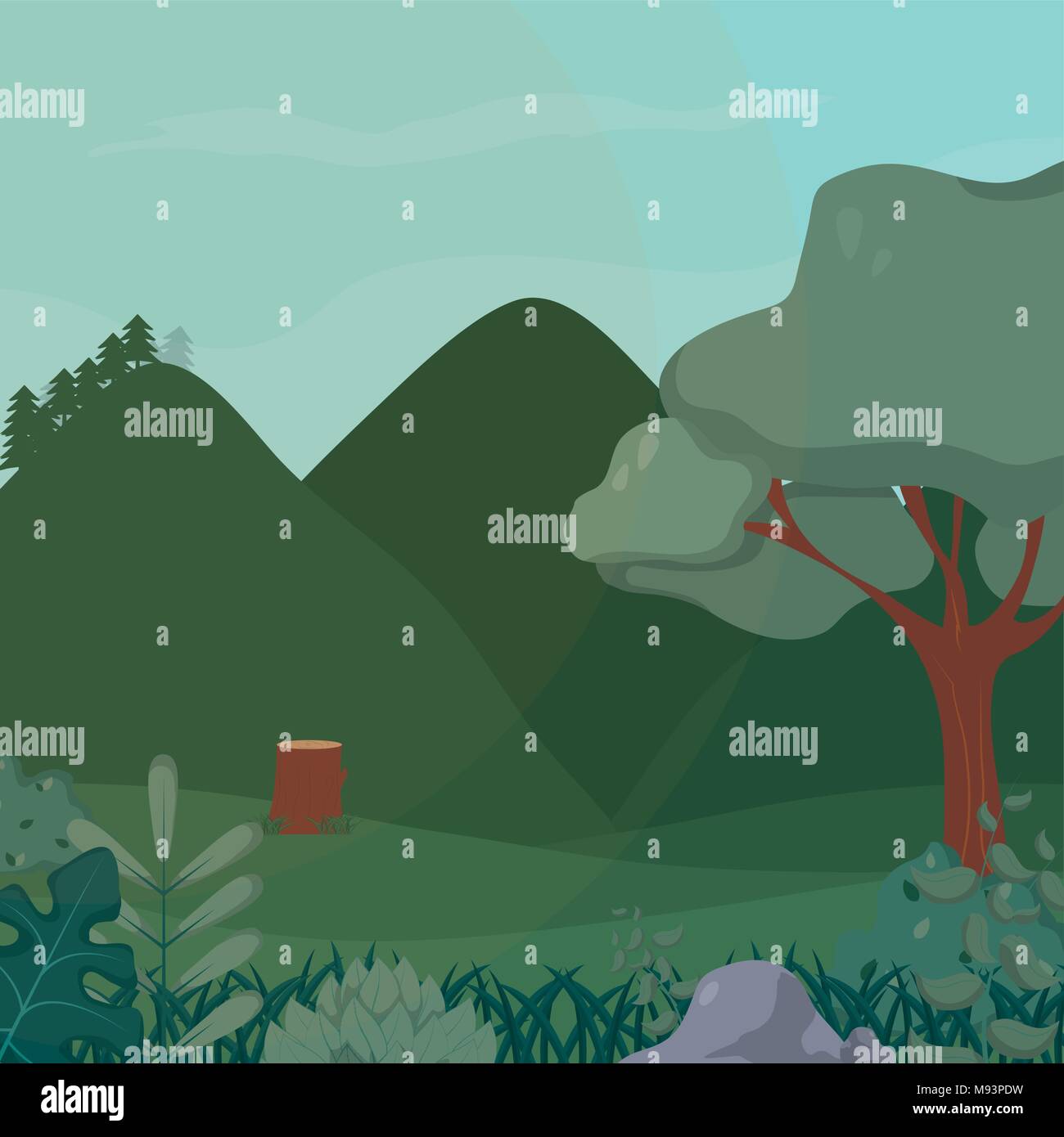 Forest landscape cartoon Stock Vector Image & Art - Alamy