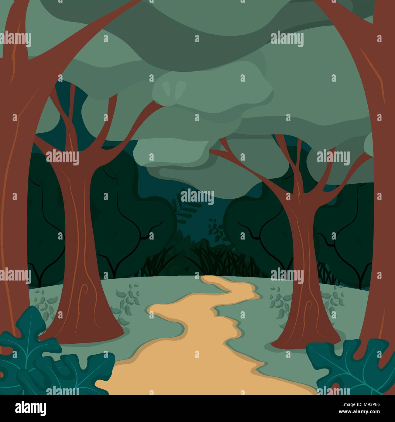 Forest landscape cartoon Stock Vector Image & Art - Alamy