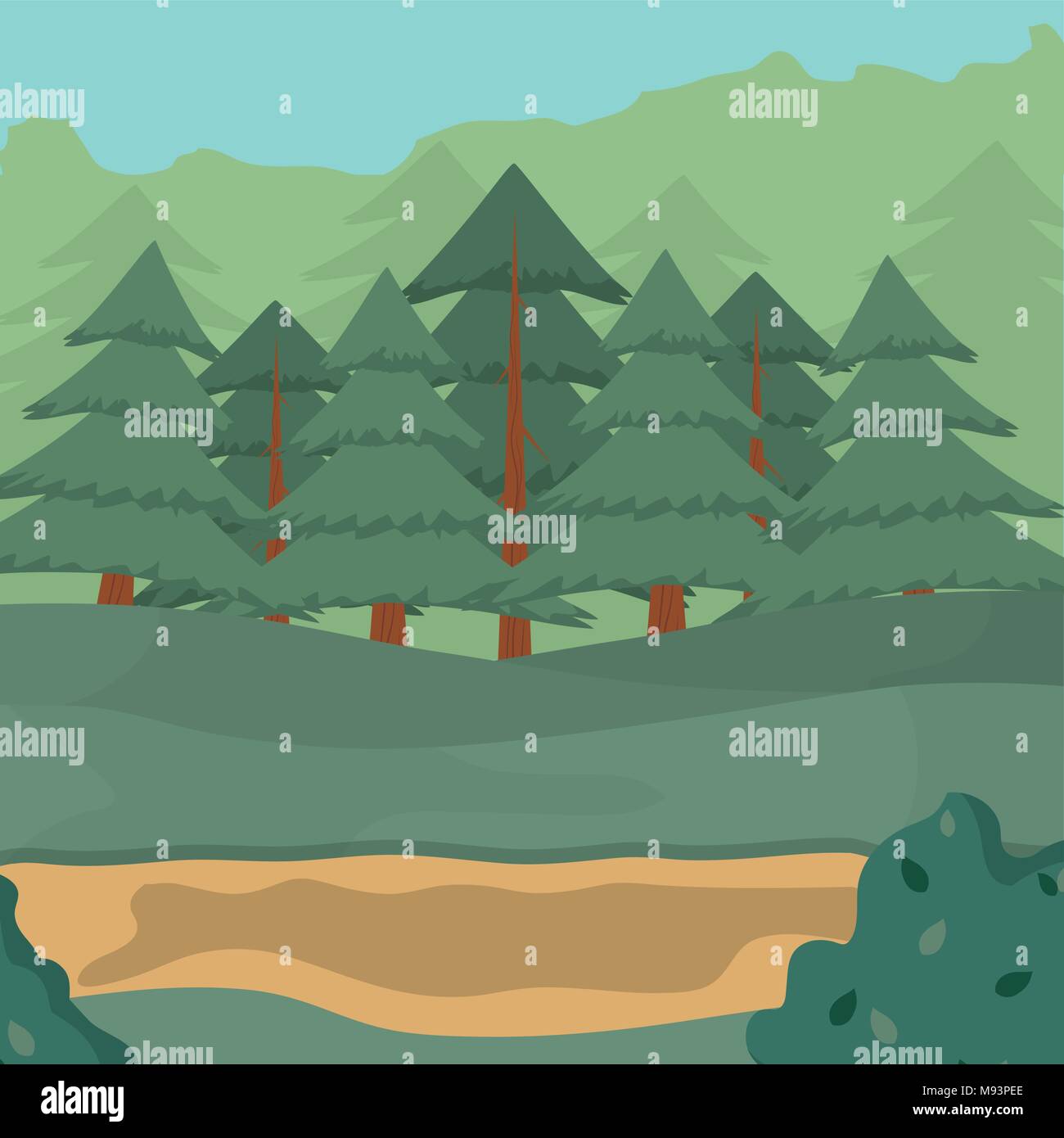 Forest landscape cartoon Stock Vector Image & Art - Alamy