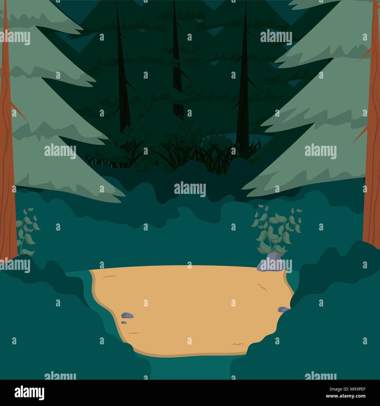 Forest landscape cartoon Stock Vector Image & Art - Alamy