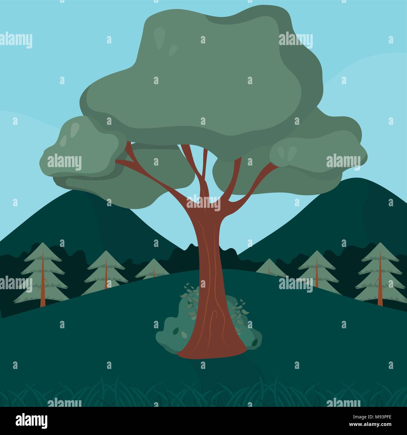 Forest landscape cartoon Stock Vector Image & Art - Alamy