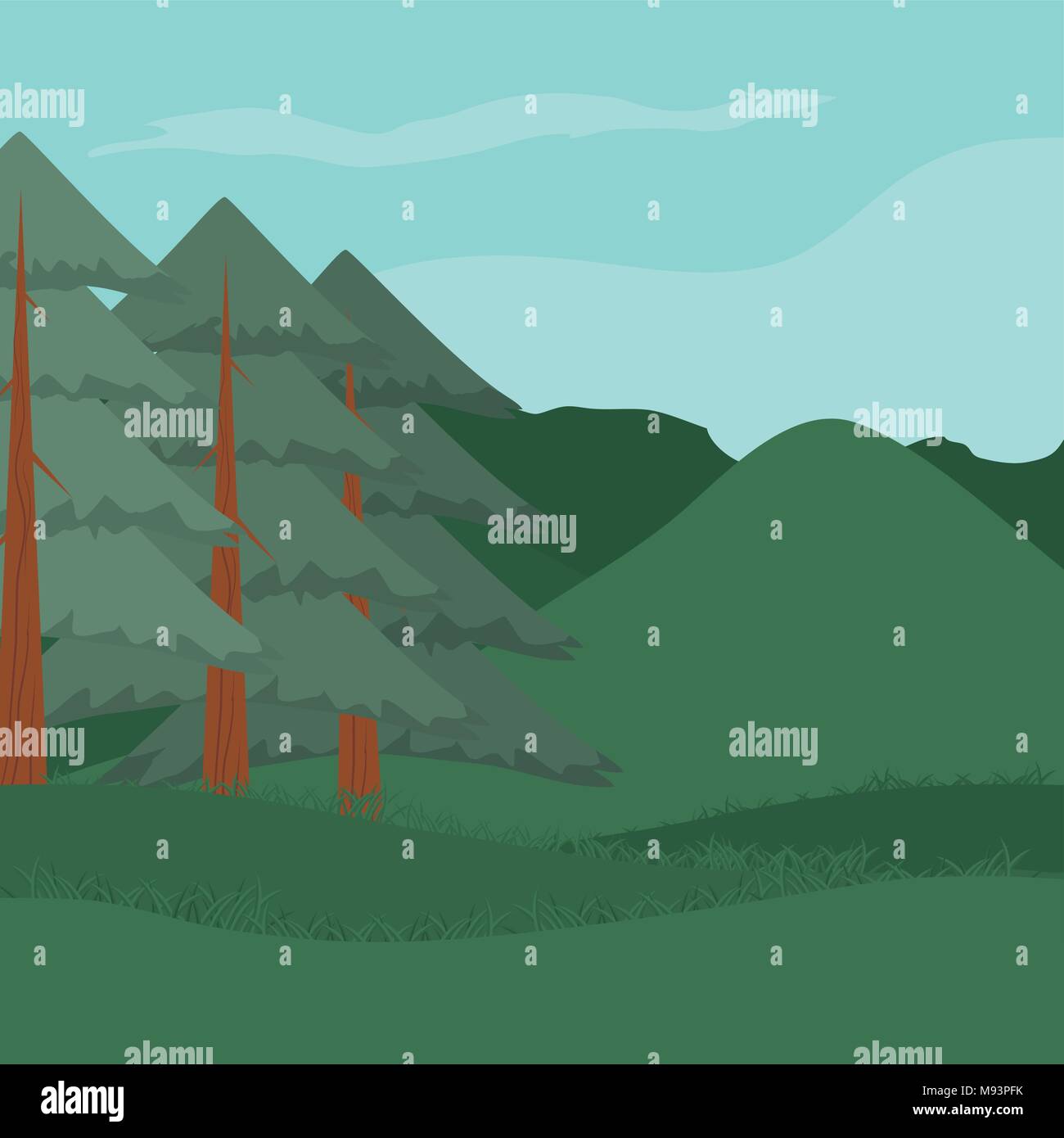 Forest landscape cartoon Stock Vector Image & Art - Alamy