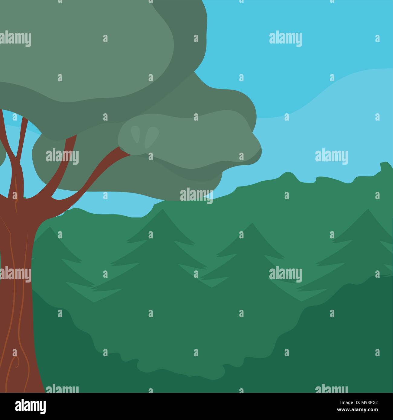 Forest landscape cartoon Stock Vector Image & Art - Alamy