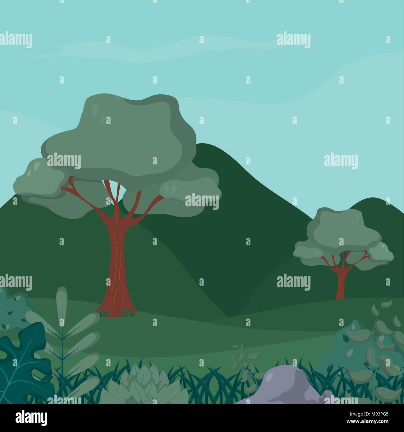 Forest landscape cartoon Stock Vector Image & Art - Alamy