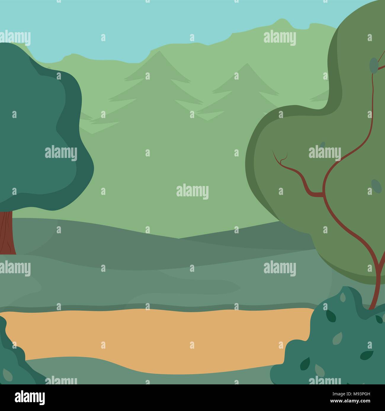Forest landscape cartoon Stock Vector Image & Art - Alamy