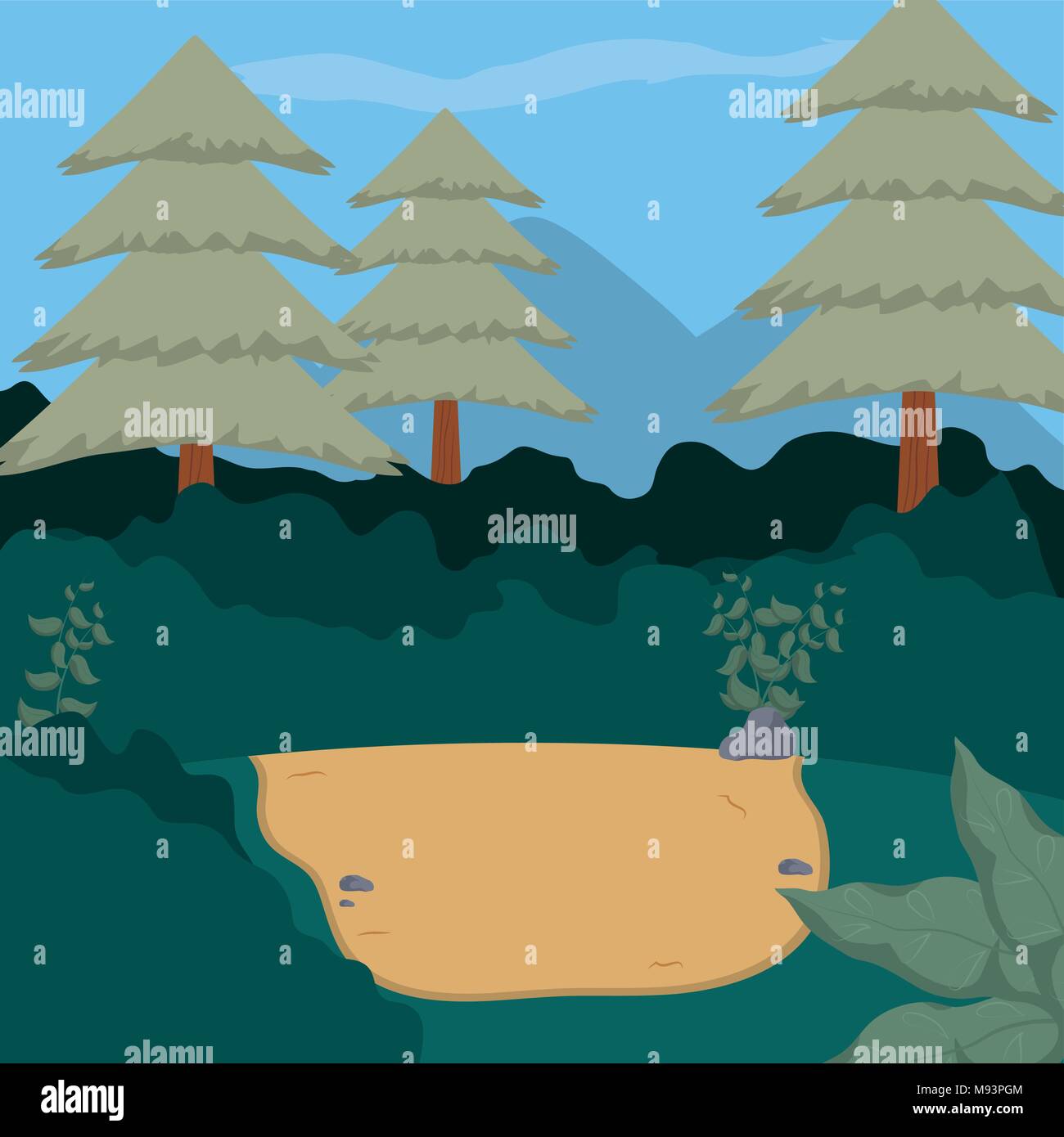 Forest landscape cartoon Stock Vector Image & Art - Alamy