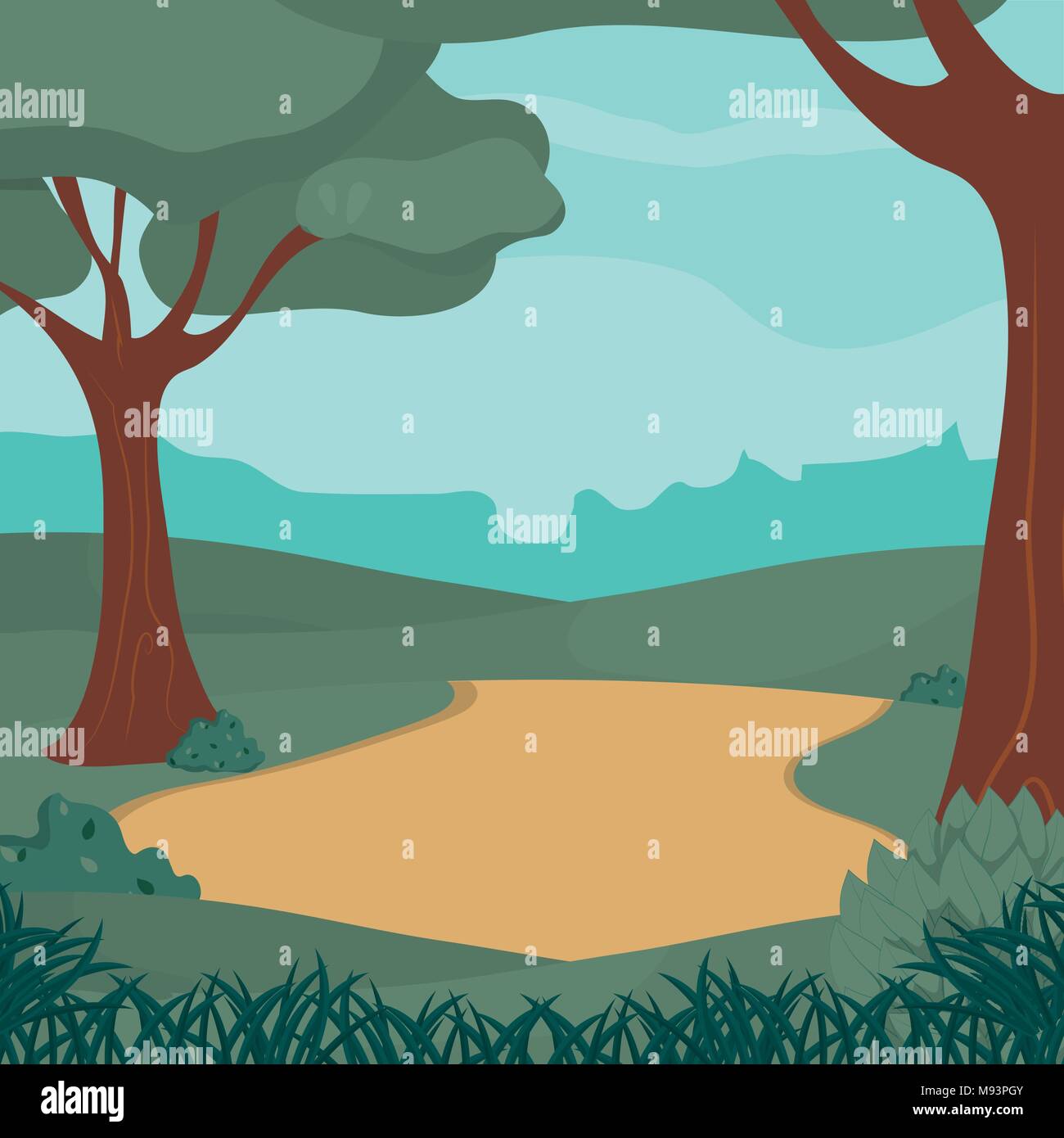 Forest landscape cartoon Stock Vector Image & Art - Alamy