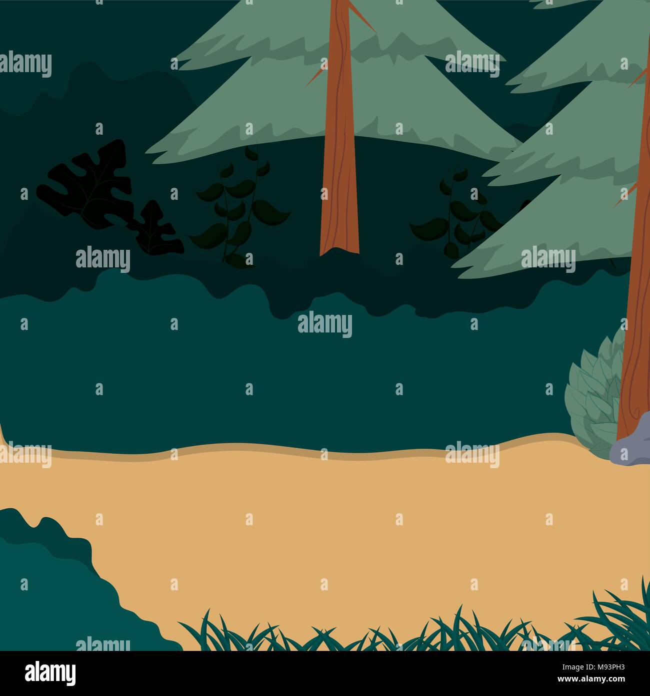 Forest landscape cartoon Stock Vector Image & Art - Alamy