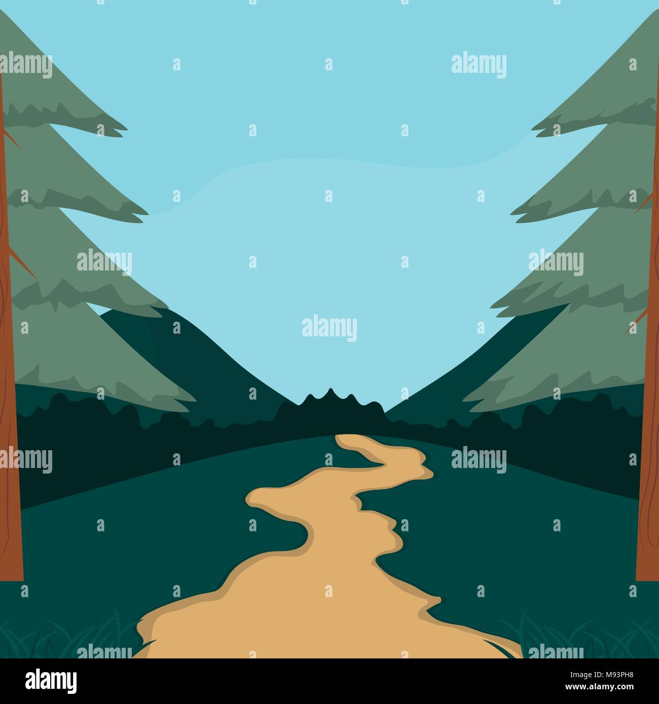 Forest landscape cartoon Stock Vector Image & Art - Alamy