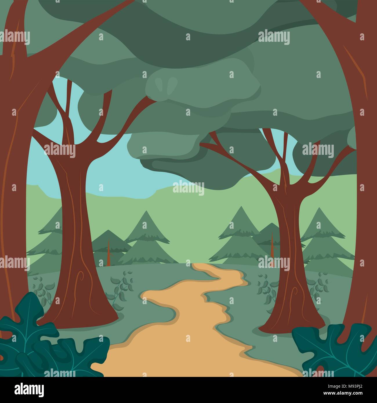 Forest landscape cartoon Stock Vector Image & Art - Alamy