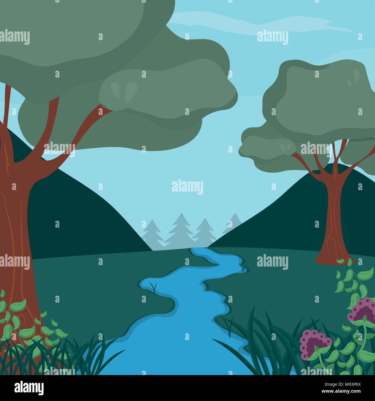 Beautiful forest landscape Stock Vector Image & Art - Alamy