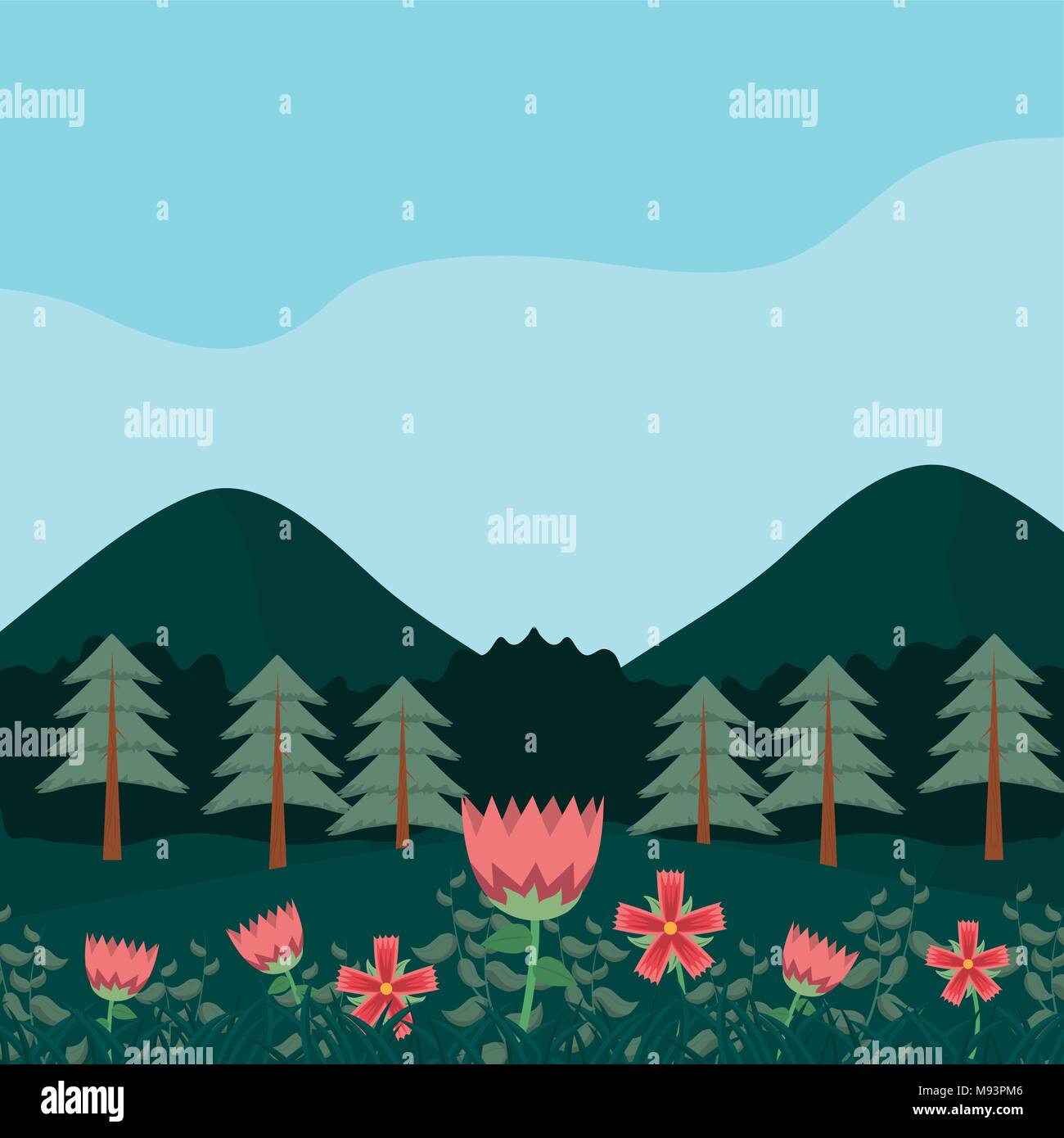 Beautiful forest landscape Stock Vector Image & Art - Alamy