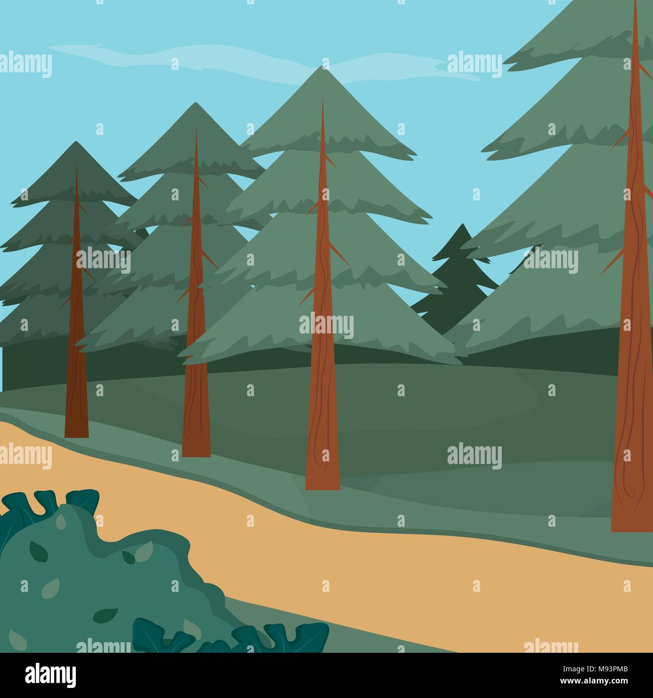 Beautiful forest landscape Stock Vector Image & Art - Alamy