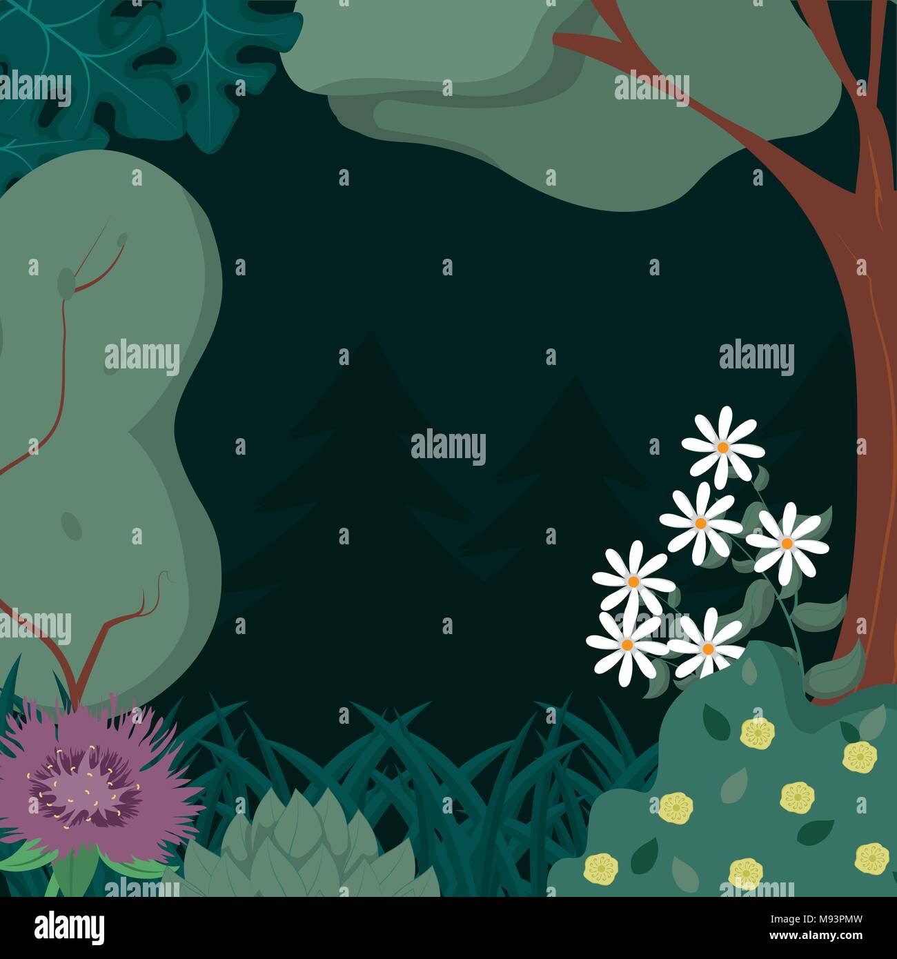 Beautiful forest landscape Stock Vector Image & Art - Alamy