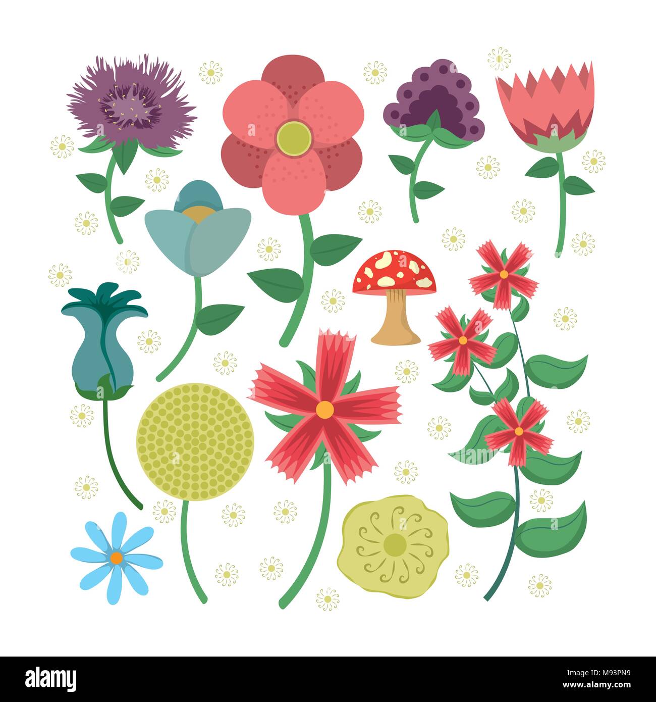 Set of flowers cartoons Stock Vector Image & Art - Alamy