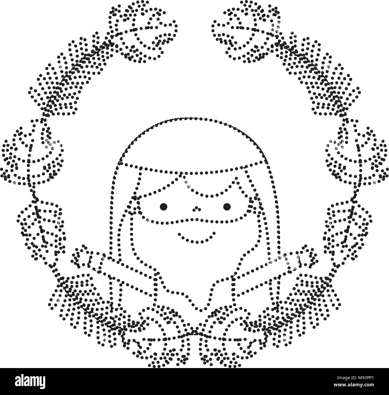 dotted shape jesus christ with palms leaves branches Stock Vector Image ...