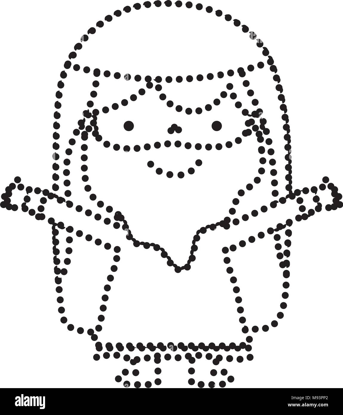 dotted shape jesus christ with hair design and beard Stock Vector Image ...