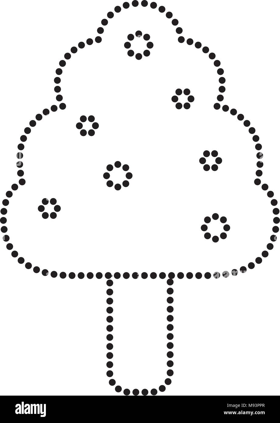 dotted shape nature tree with organic apples fruits Stock Vector Image ...