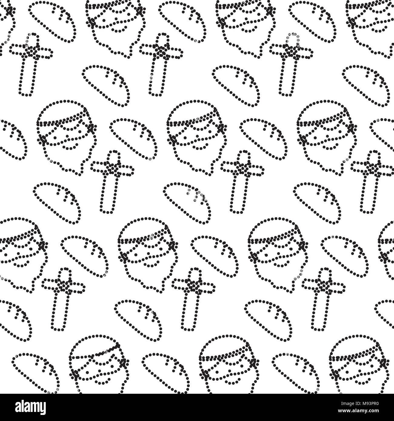 dotted shape jesus christ with cross and bread background Stock Vector ...