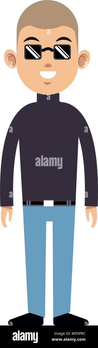 Young and fashion man cartoon vector illustration graphic design Stock ...