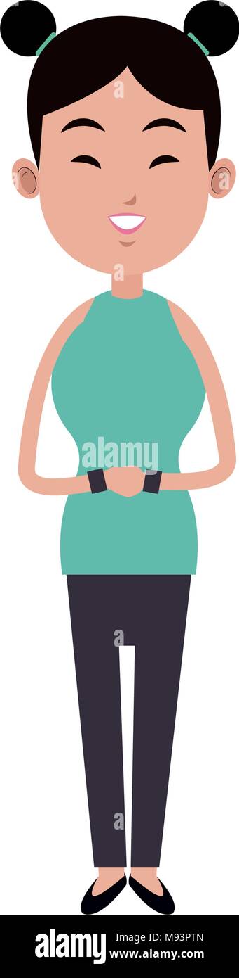 Young asian woman cartoon vector illustration graphic design Stock ...