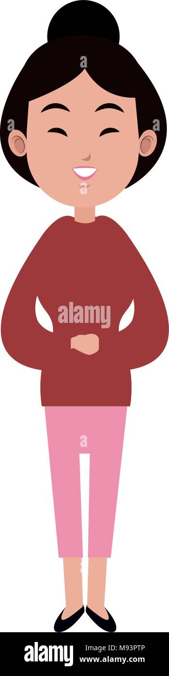Young asian woman cartoon vector illustration graphic design Stock ...