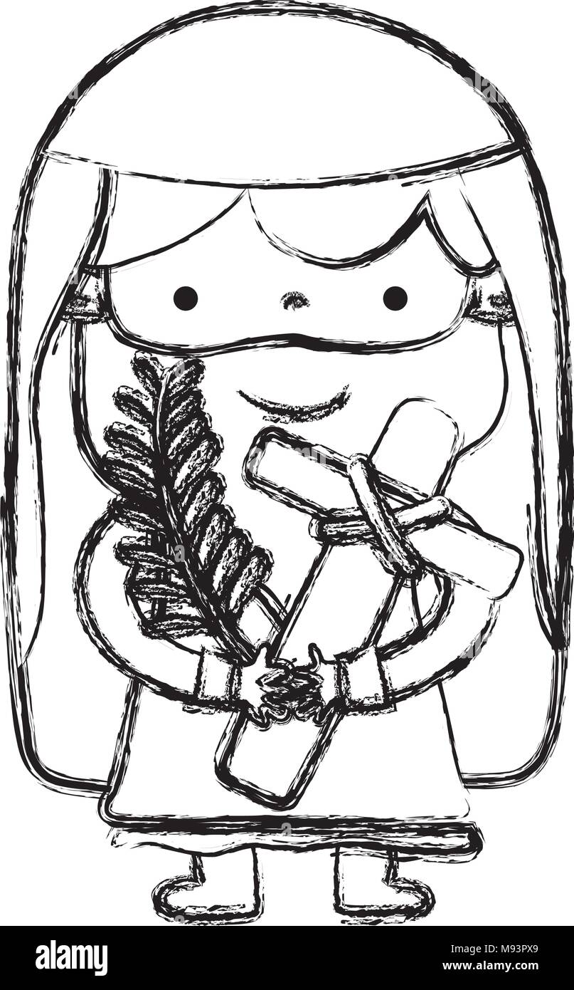 grunge jesus christ with palms leaves and bread Stock Vector Image ...