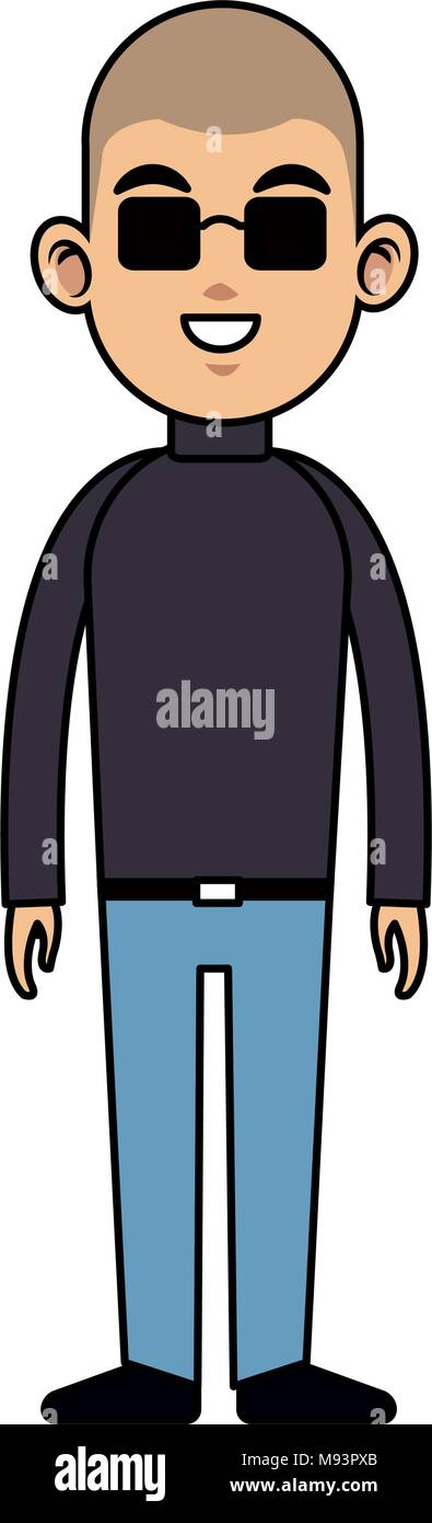 Young and fashion man cartoon vector illustration graphic design Stock ...