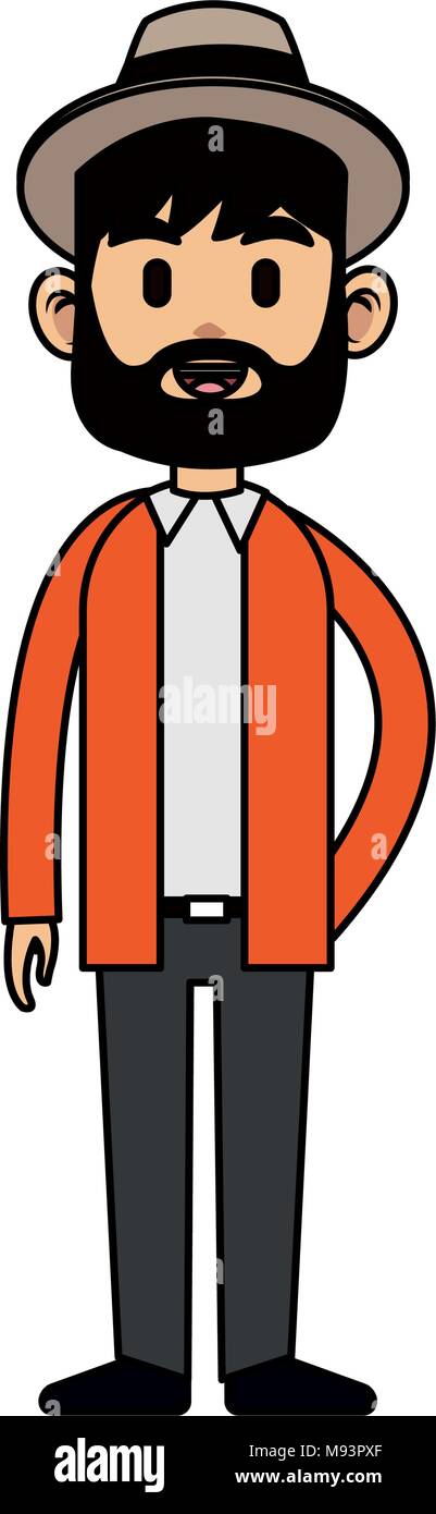 Young and fashion man cartoon vector illustration graphic design Stock ...